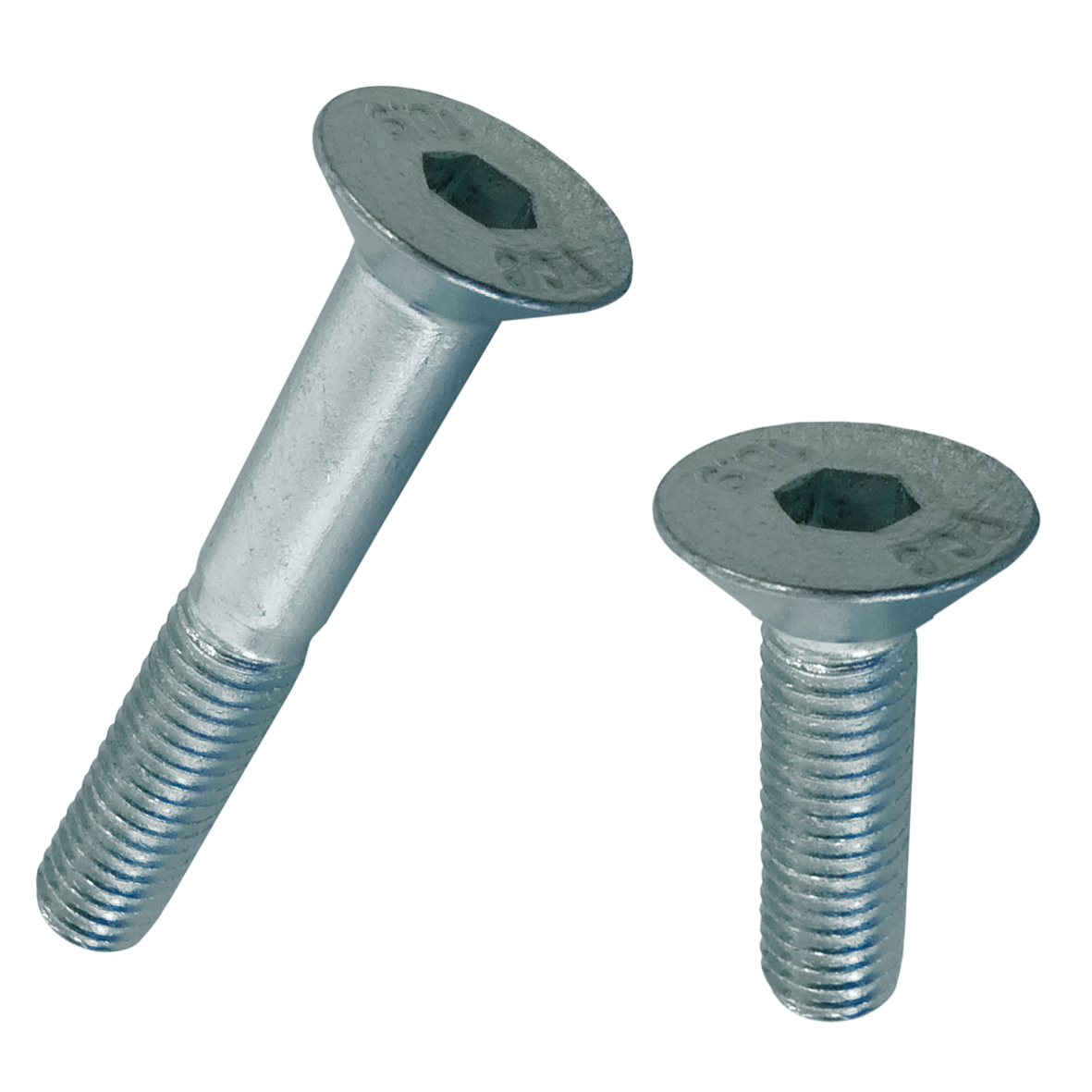 Tornillo din-7991 de cabeza avellanada con hueco hexagonal, de acero (10.9) cincado y rosca ...