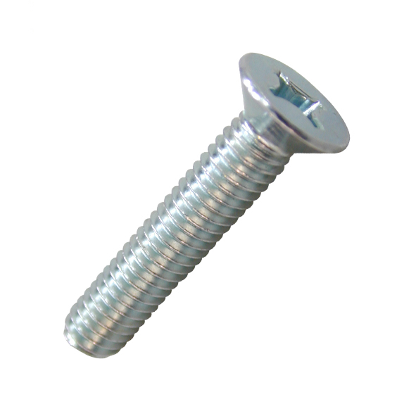 Tornillo din-965 de cabeza avellanada con hueco cruciforme, de acero cincado y rosca métrica ...